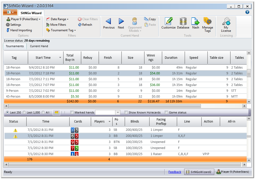 Analyzing a Hand | The SitNGo Wizard